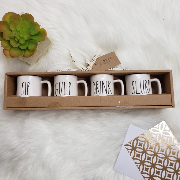 Rae Dunn | Kitchen | Rae Dunn Espresso Mugs Nib Sip Gulp Drink Slurp ...